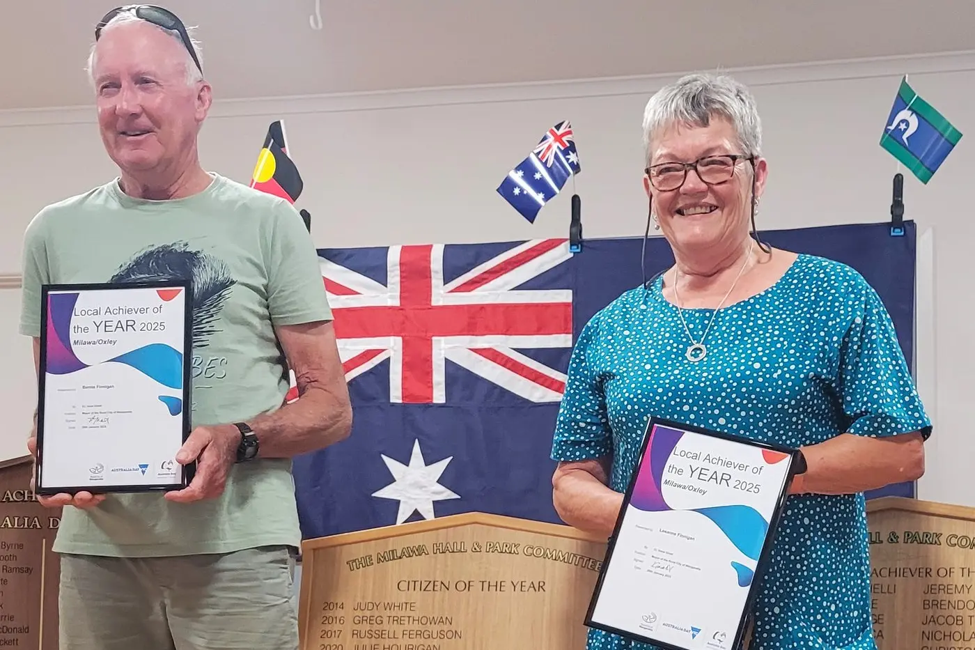 Leanne and Bernie Finnigan win citizen award