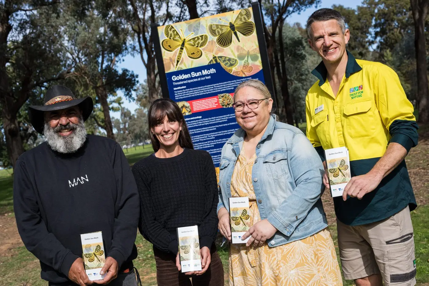 Public sign of Golden Sun Moth in Wangaratta